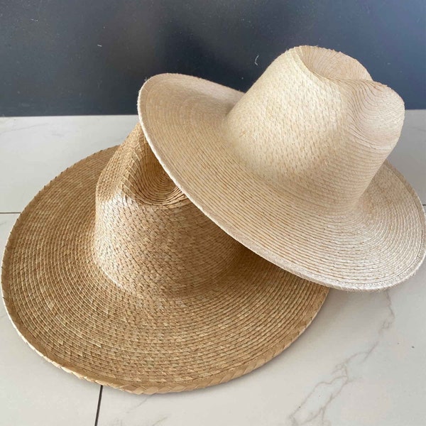 Flat Brim Straw Hat - Etsy