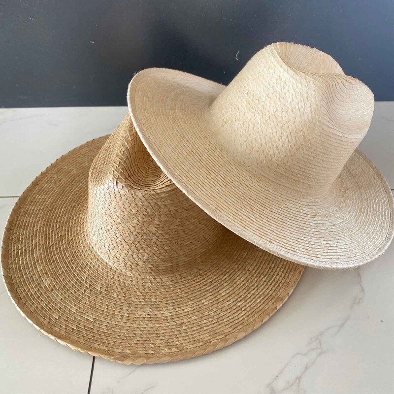 Flat Brim Straw Hat - Etsy