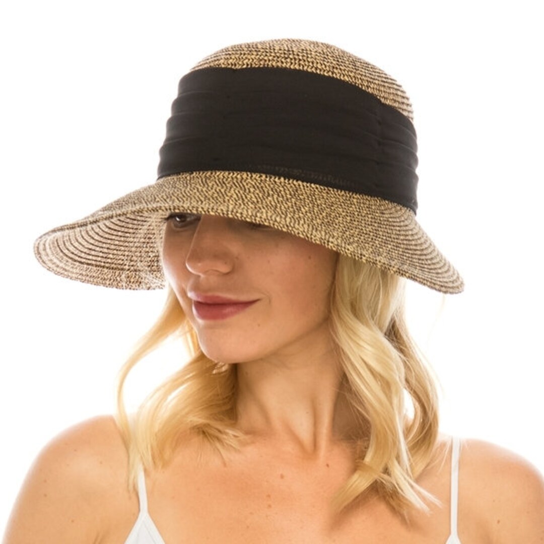 Backless Sun Hat With Delicately Pleated Chiffon Band, Fashion Hat ...