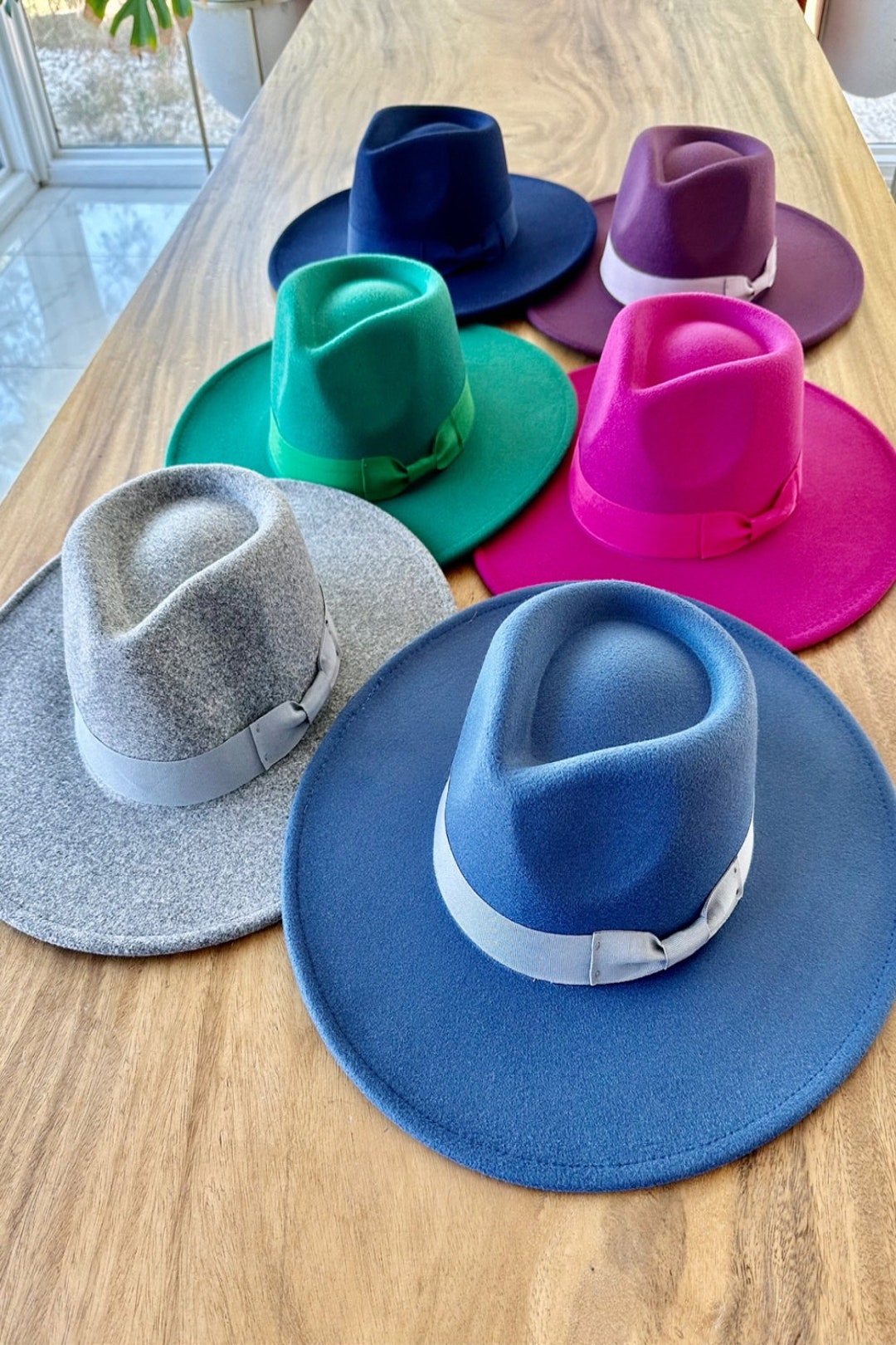 Premium Quality! Best Seller! Vegan Felt Fedora Hat Wide, Stiff, Flat ...