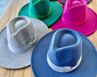 Premium Quality Best Seller Vegan Felt Fedora Hat With Wide, Stiff ...
