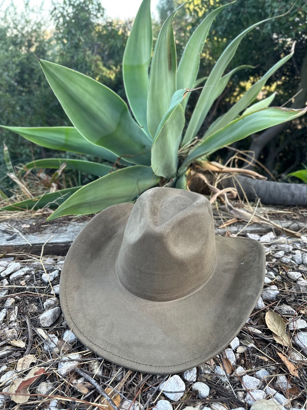 Vegan Suede Cowboy Hat: Cattleman Western Style, Adjustable Fit (56 ...