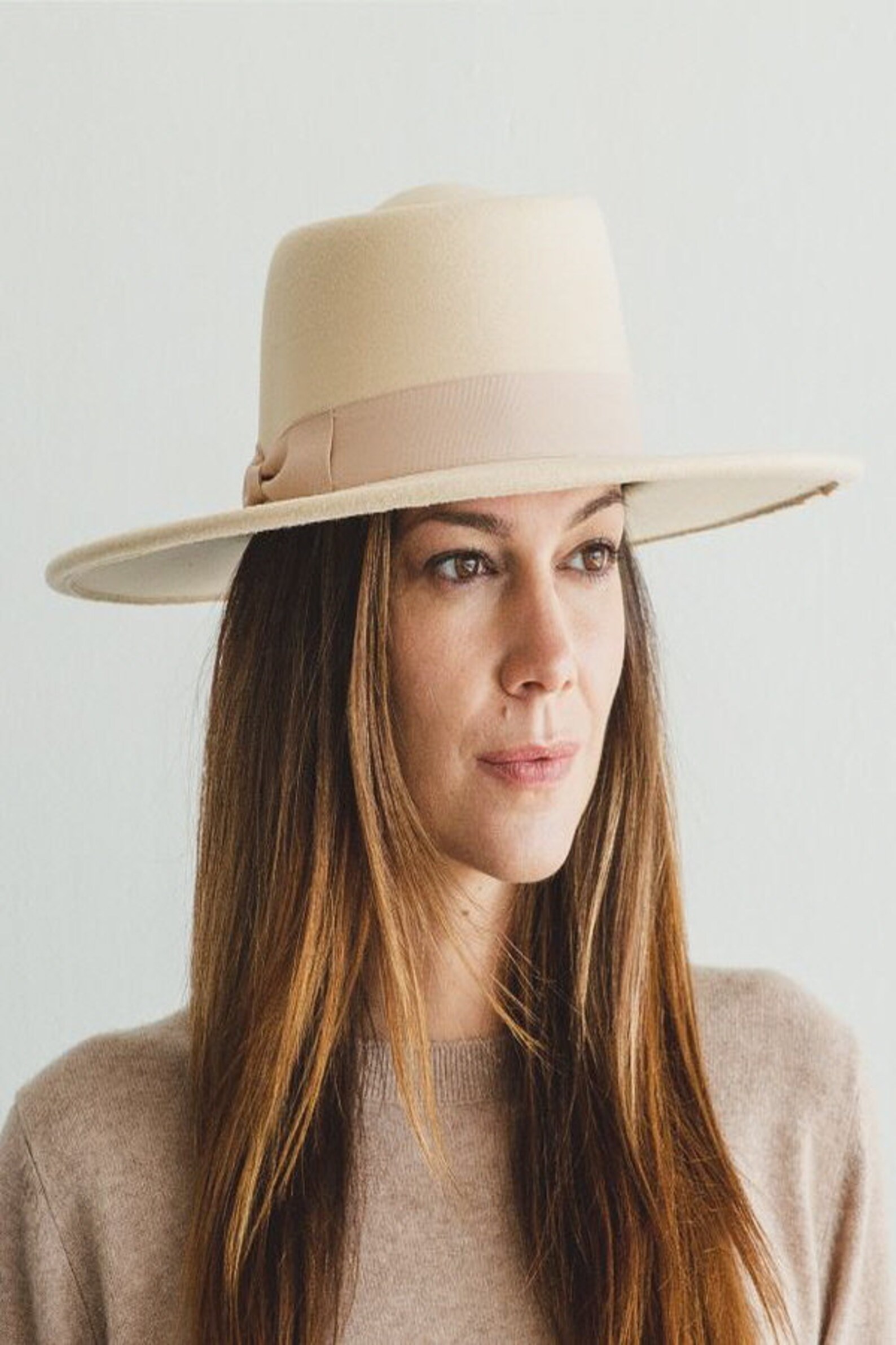Vegan Felt Panama Hat: Wide Brim, Leather-look Band, Adjustable 57cm - Etsy