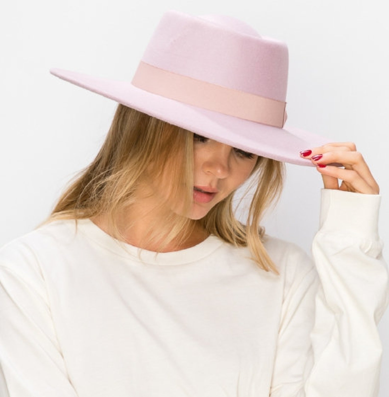 Vegan Felt Panama Hat: Wide Brim, Leather-look Band, Adjustable 57cm - Etsy
