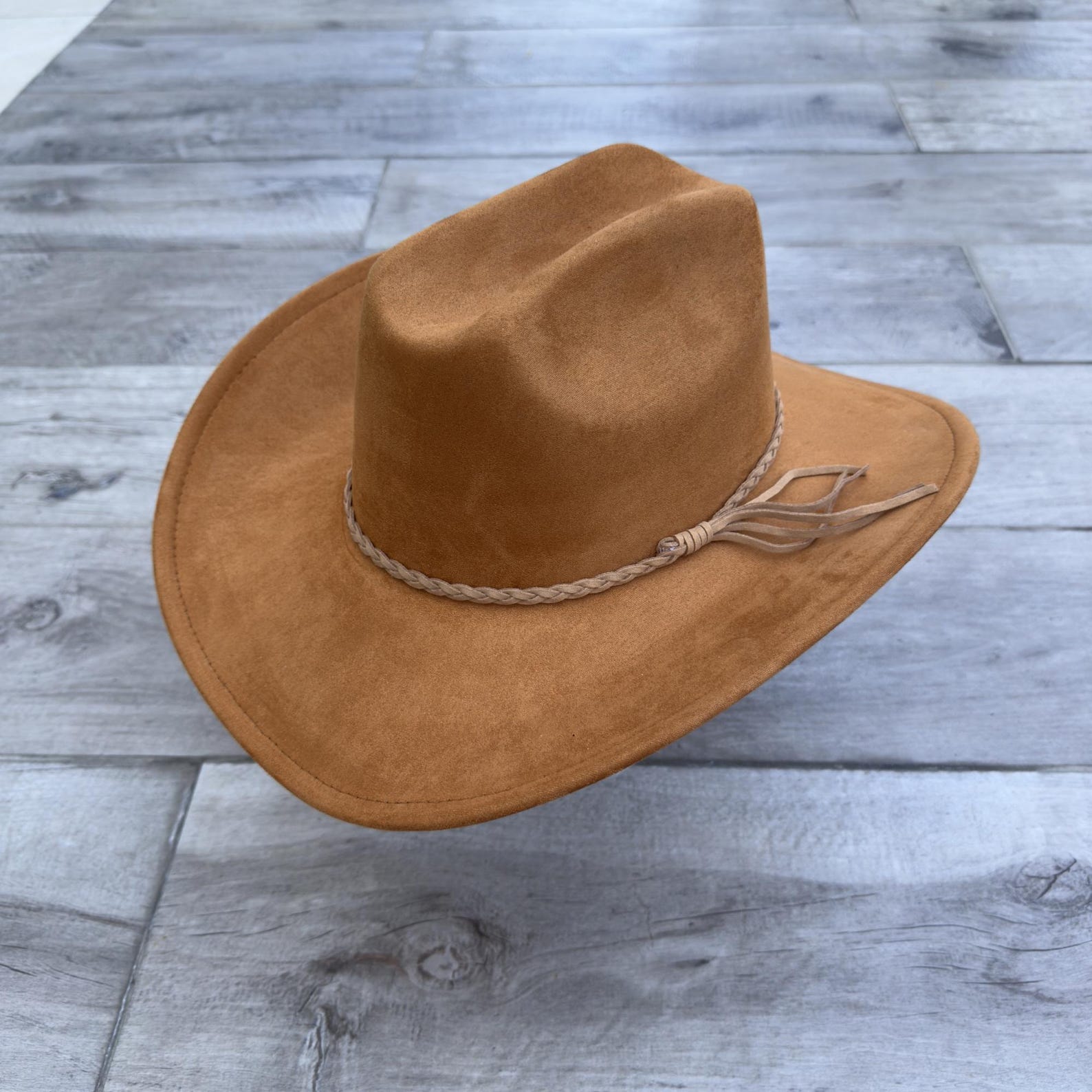 Vegan Suede Cowboy Hat: Cattleman Style, Adjustable Fit - Etsy