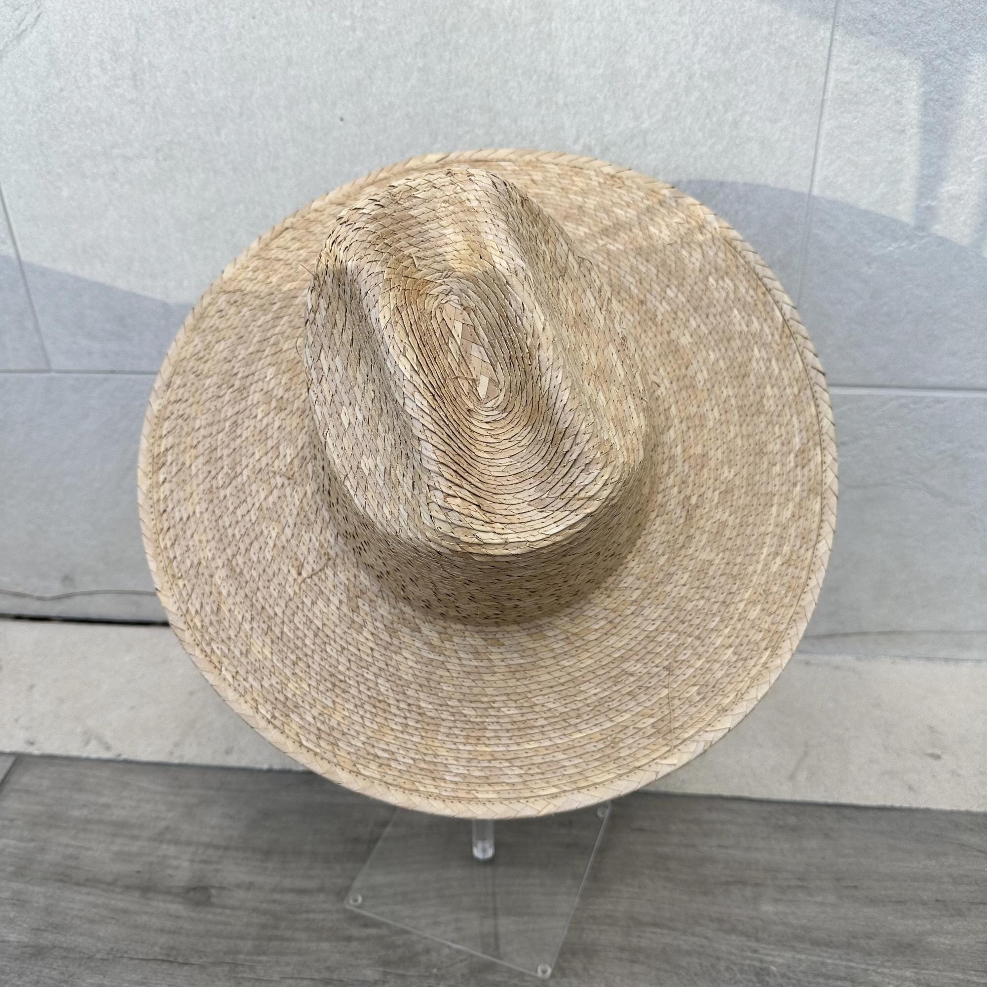Handmade Palm Leaf Cowboy Hat: Unisex Flat Brim UPF 50+ Sun Protection ...