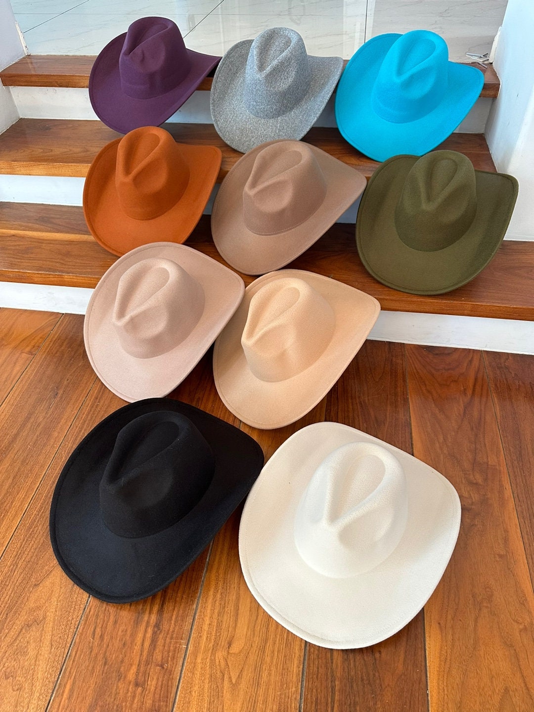Vegan Felt Cowboy Hat – Western Style, Adjustable Fit - Etsy