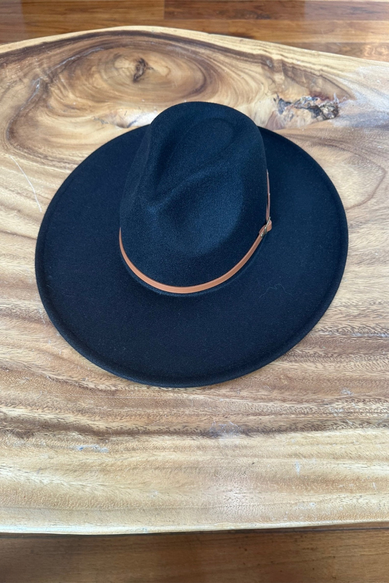 Vegan Felt Panama Hat: Wide Brim Fedora With Skinny Belt - Etsy