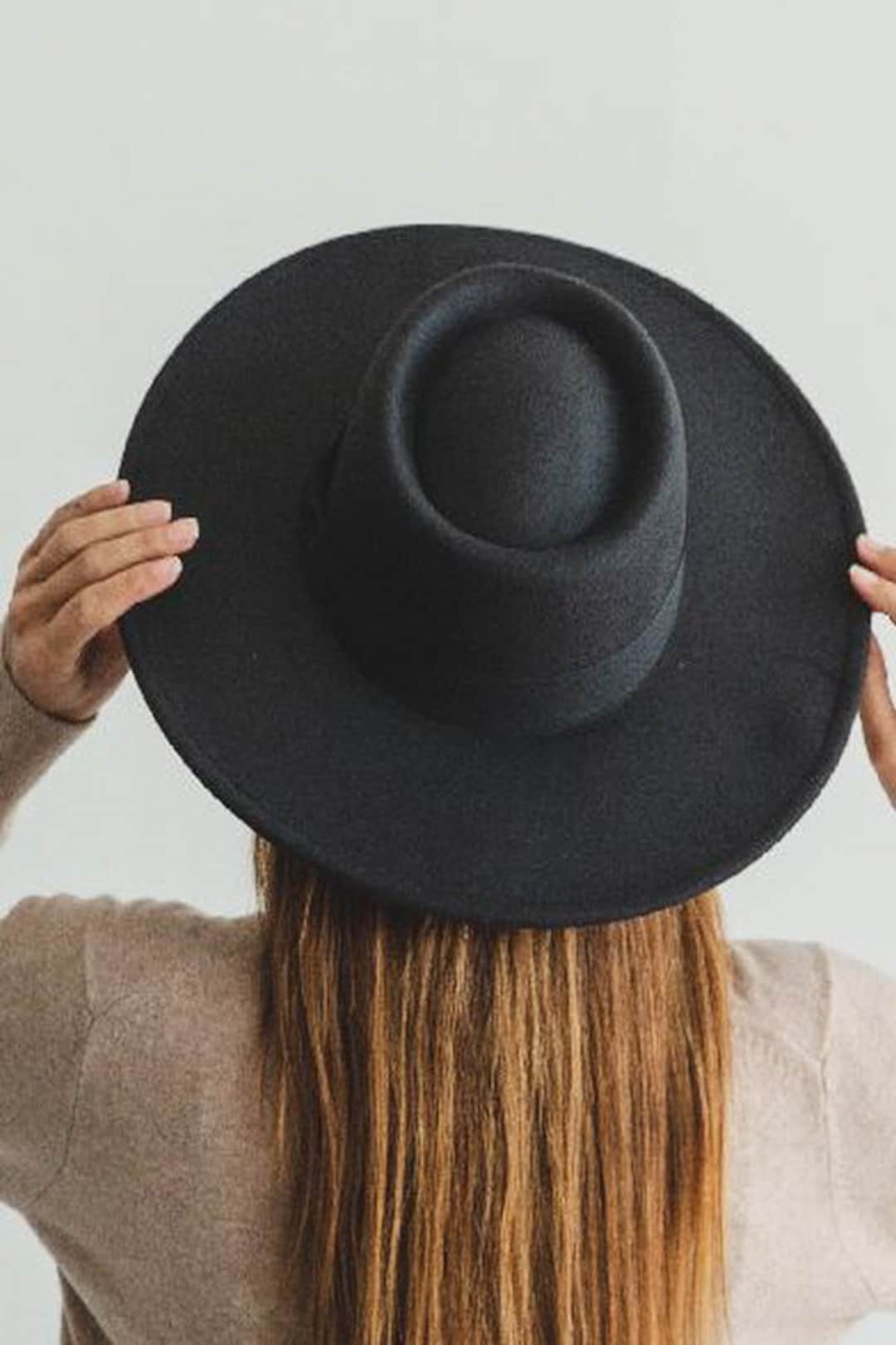 Vegan Felt Panama Hat: Wide Brim, Leather-look Band, Adjustable 57cm - Etsy
