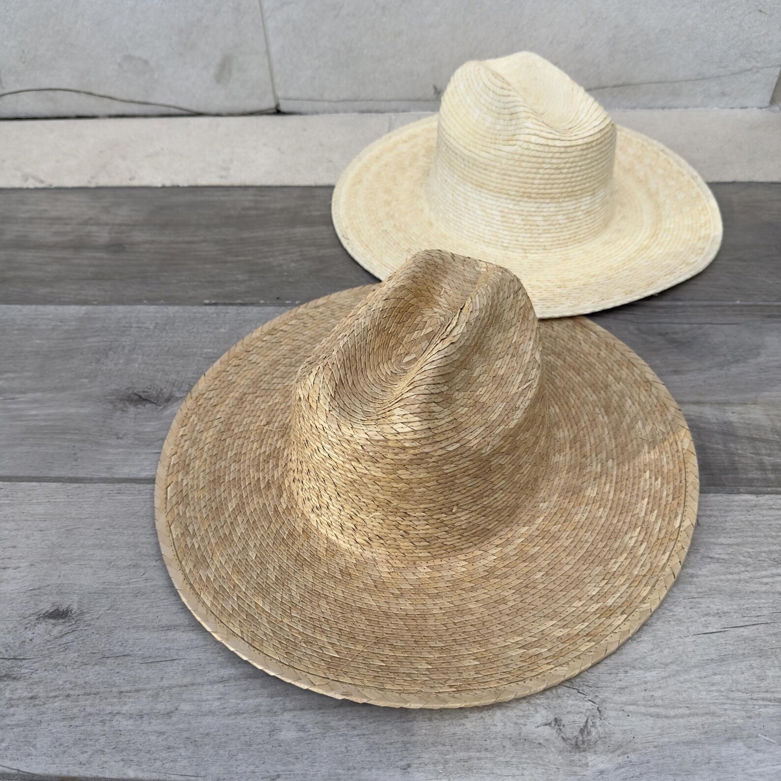 Handmade Palm Leaf Cowboy Hat: Unisex Flat Brim UPF 50+ Sun Protection ...