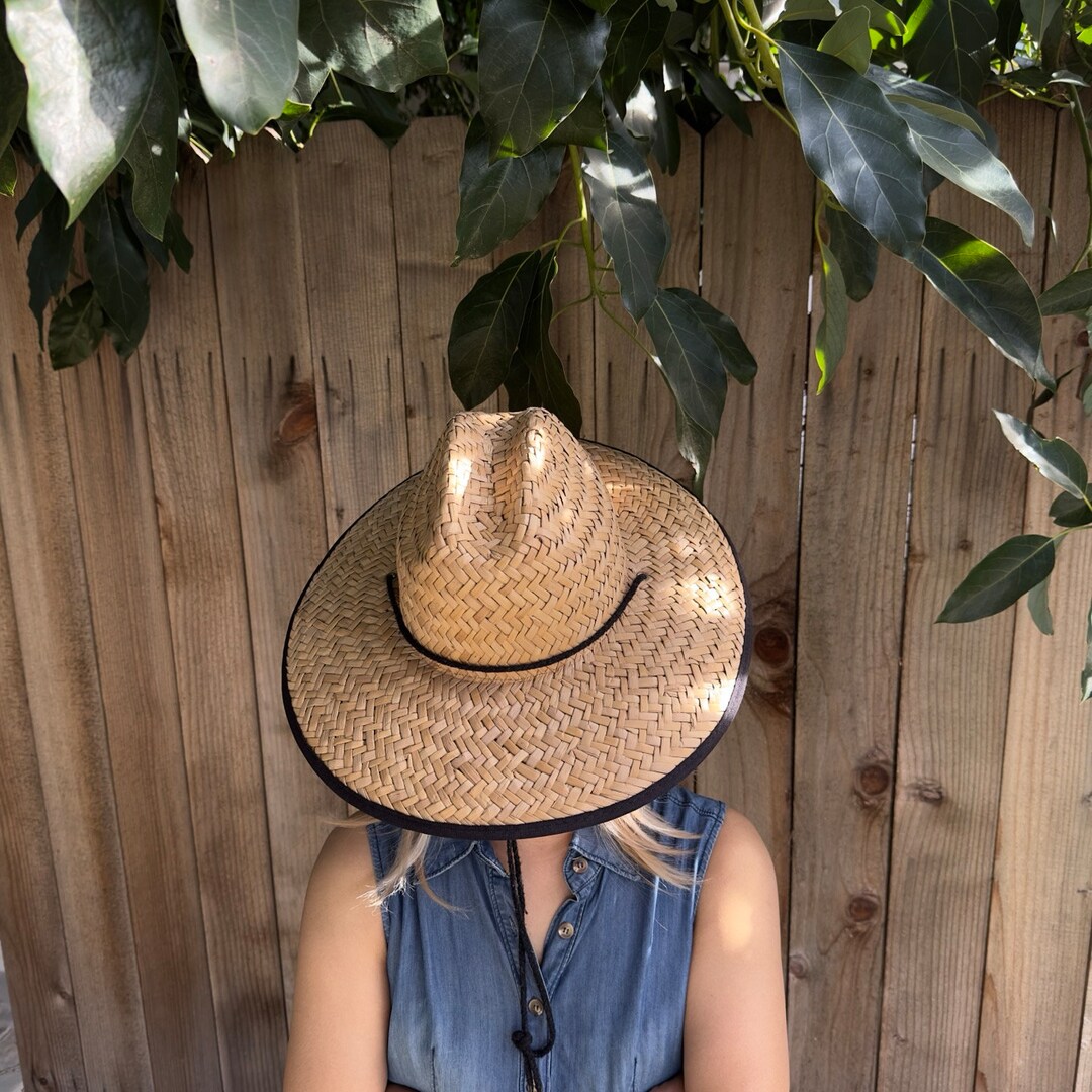 Handwoven Rush Straw Lifeguard, Fabric Lining Under Brim Extra Sun ...