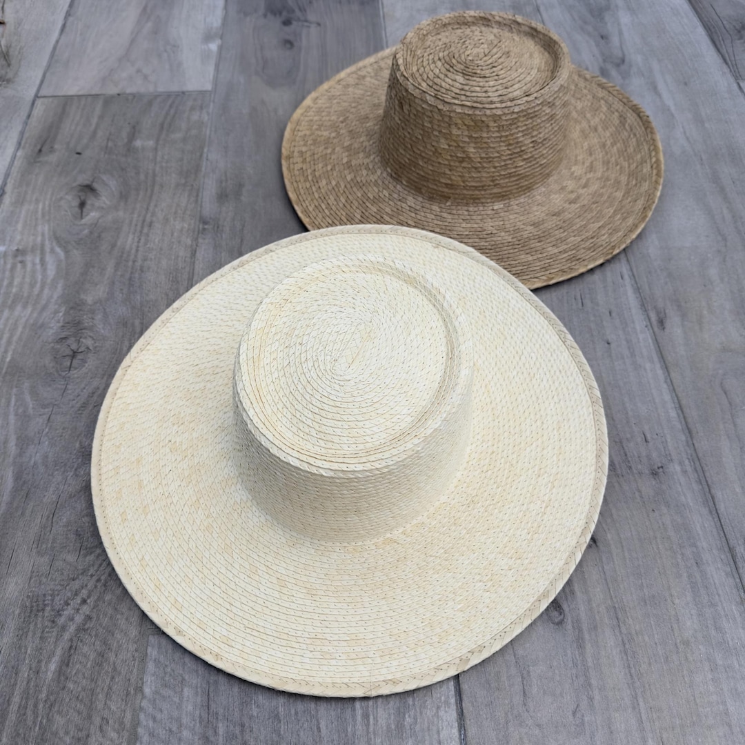 Handmade Palm Leaf Panama Hat: UPF 50+ Flat Brim Summer Headwear - Etsy