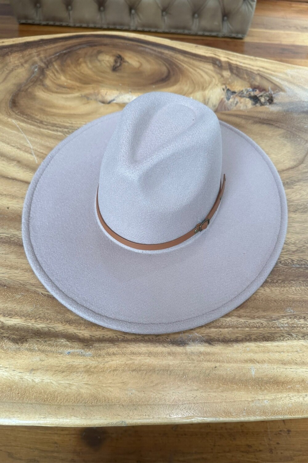 Vegan Felt Panama Hat: Wide Brim Fedora With Skinny Belt - Etsy
