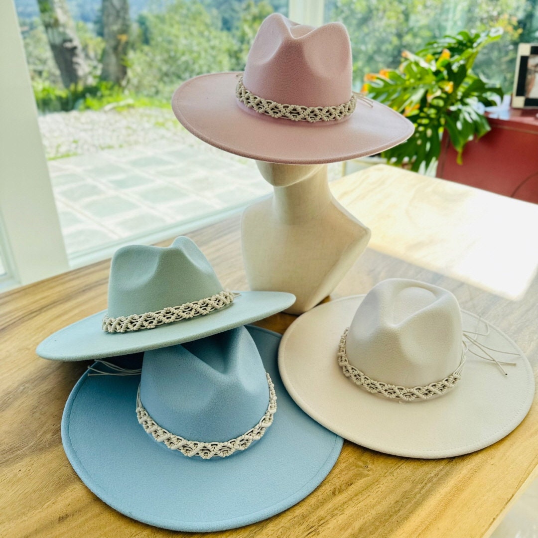 Braided Wide Brim Felt Panama Hat: Adjustable Wedding Fashion - Etsy