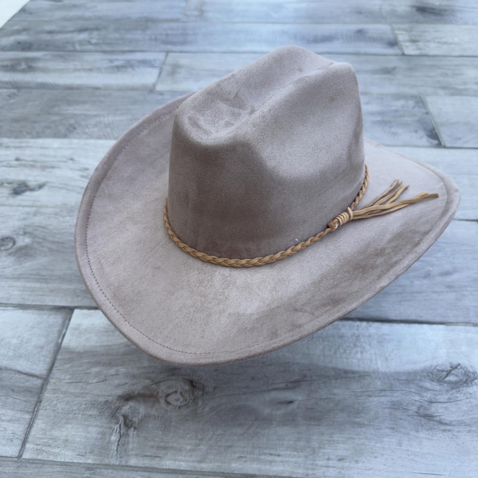 Vegan Suede Cowboy Hat: Cattleman Style, Adjustable Fit - Etsy