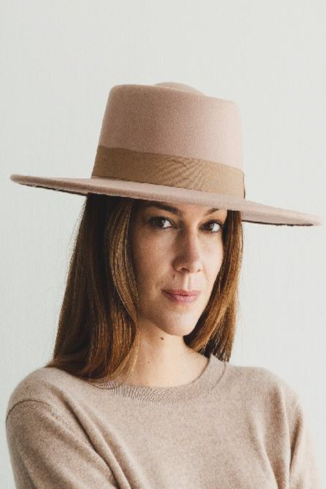 Vegan Felt Panama Hat: Wide Brim, Leather-look Band, Adjustable 57cm - Etsy