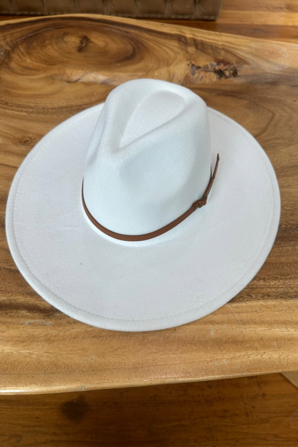 Vegan Felt Panama Hat: Wide Brim Fedora With Skinny Belt - Etsy