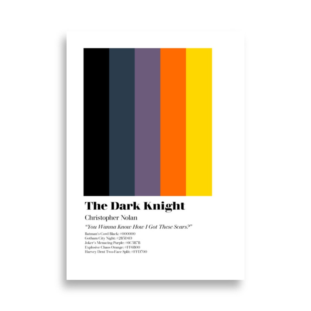 The Dark Knight Pantone Poster by Cultureincolour - Etsy
