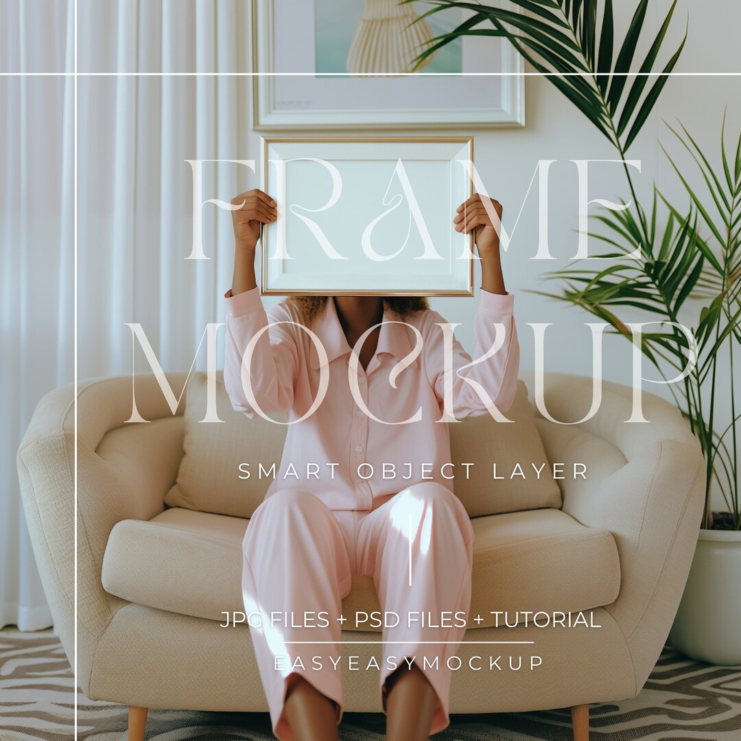 Mockup With Person | Woman Holding Frame Mockup | PSD Printable Art ...