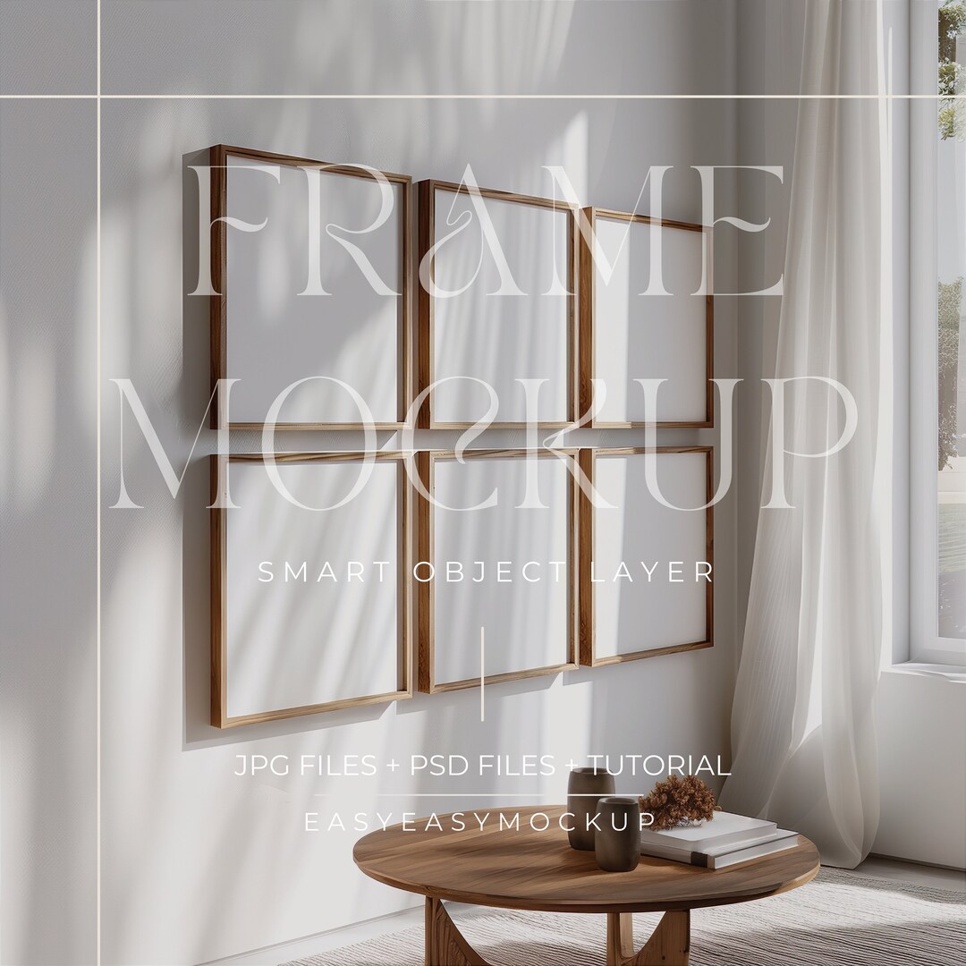 Set of 6 Frames Mockup, Set of Frames Mockup, Gallery Frames Mockup ...