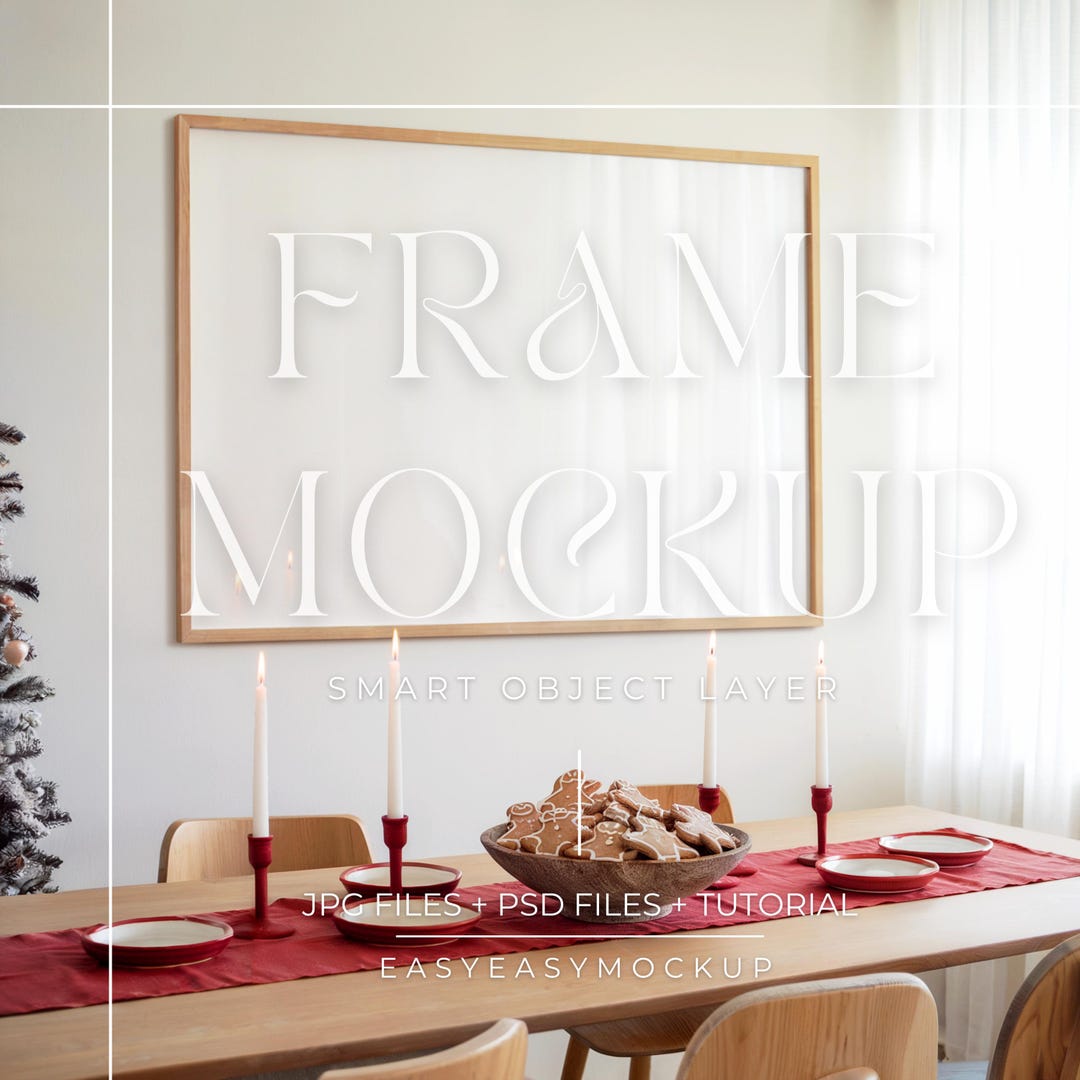Horizontal Frame Psd, Christmas Frame Mockup Bundle, Landscape Art ...