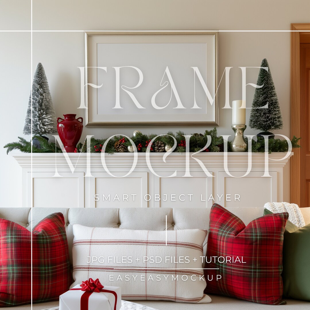 Horizontal Frame Psd, Christmas Frame Mockup Bundle, Landscape Art ...