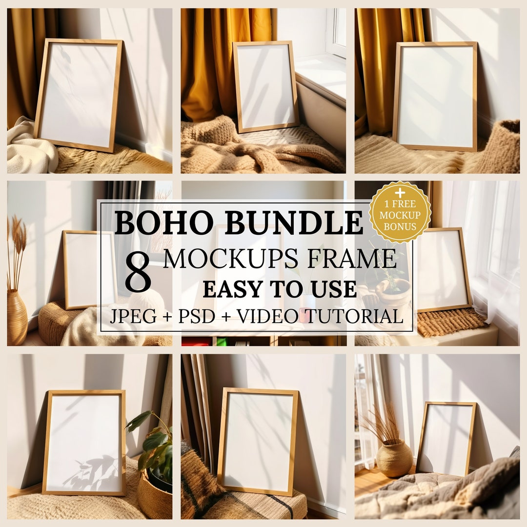 Boho Frame Mockup Bundle, Frames Mockup Bundle Set, PSD Frames Bundle ...