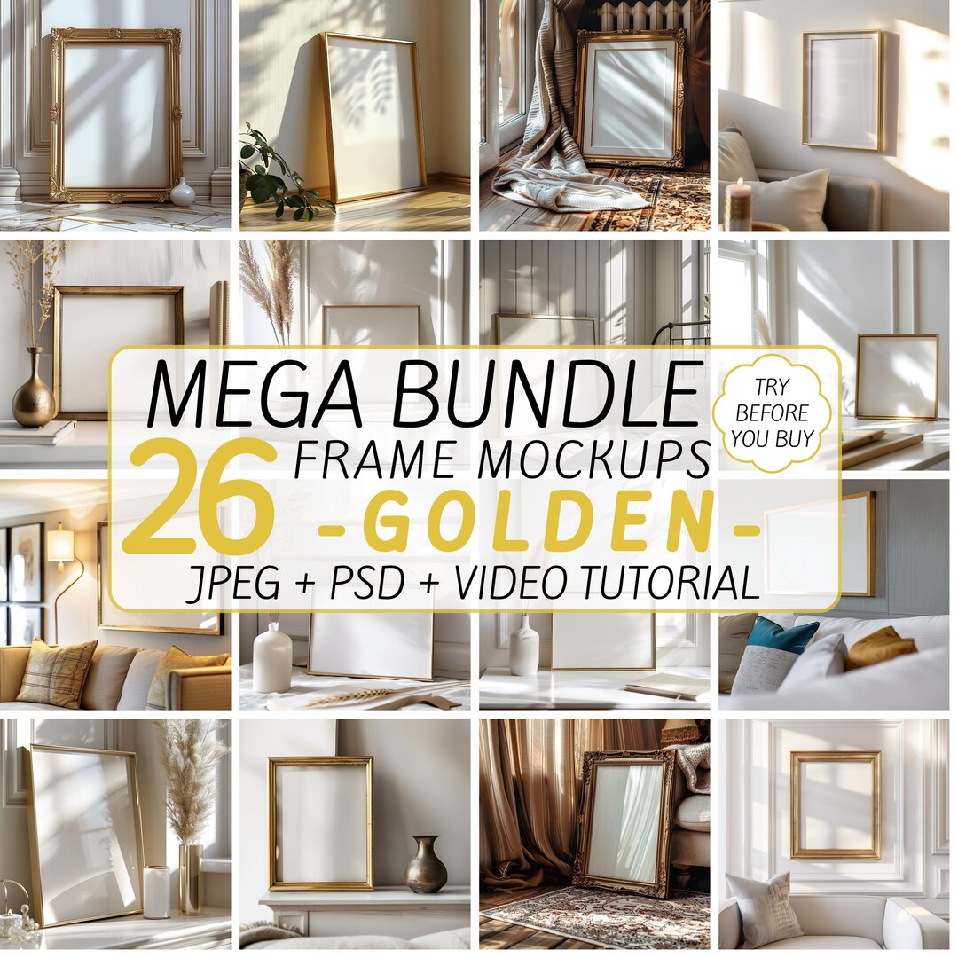 Frames Mockup Bundle Set, Frame Mockup Bundle, 26x PSD Wall Mockup ...