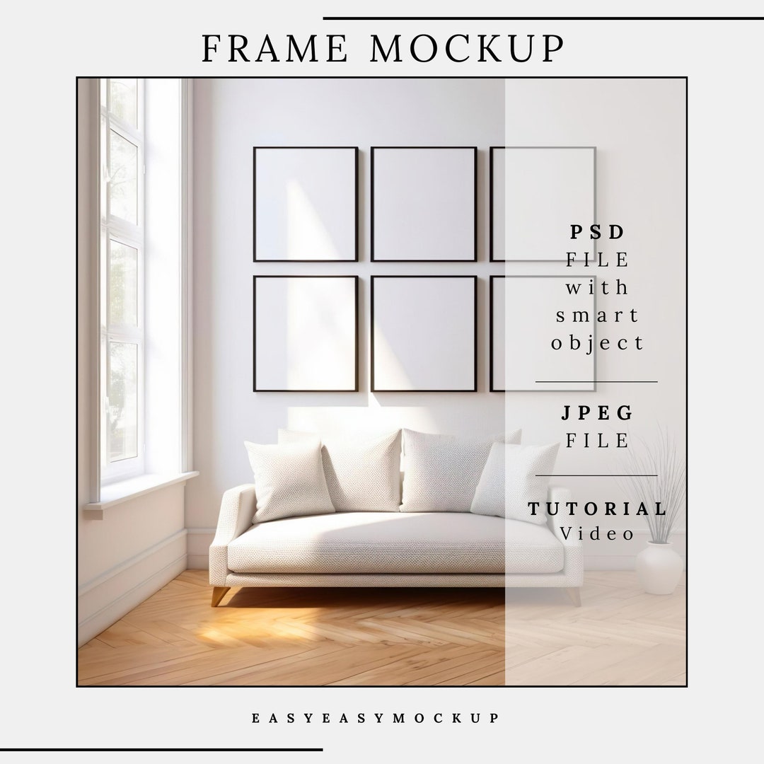 Set of 6 Frames Mockup Set of Frames Mockup Gallery Frames - Etsy