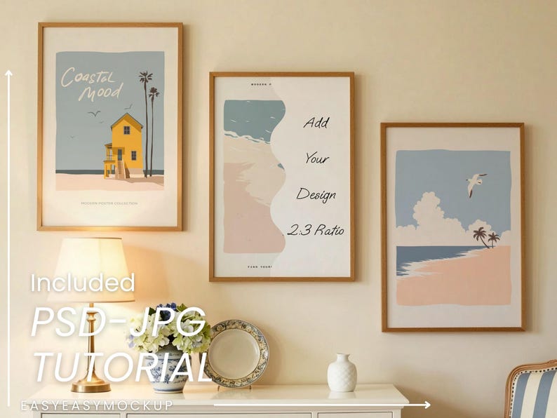 Set of 3 Frame Mockup Nancy Meyers Style, Classic Living Room, French ...