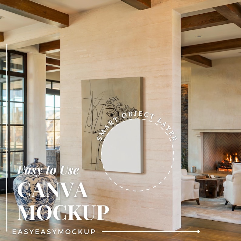 Canvas Mockup Vertical, Photoshop Mockup, Art Print Mockup, Vertical ...