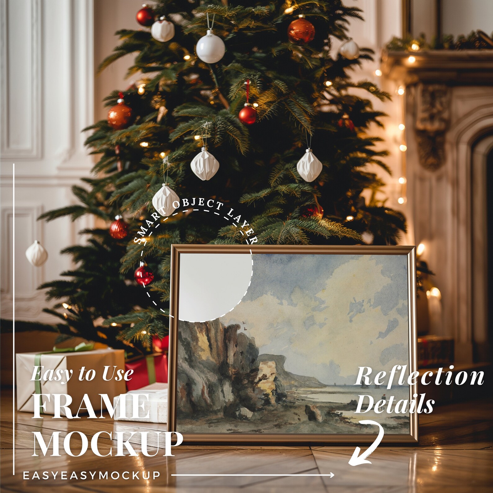 Horizontal Frame Psd, Christmas Frame Mockup Bundle, Landscape Art ...