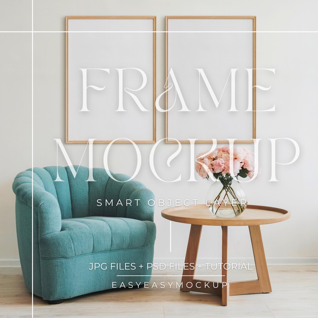 2 Frames Mockup, Vertical Frame Psd, Photo Frame Mockup, Picture Frame ...