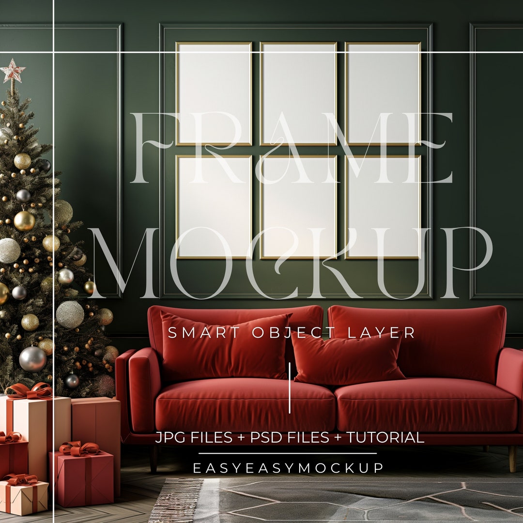 Set of 6 Frames Mockup, Set of Frames Mockup, Gallery Frames Mockup ...