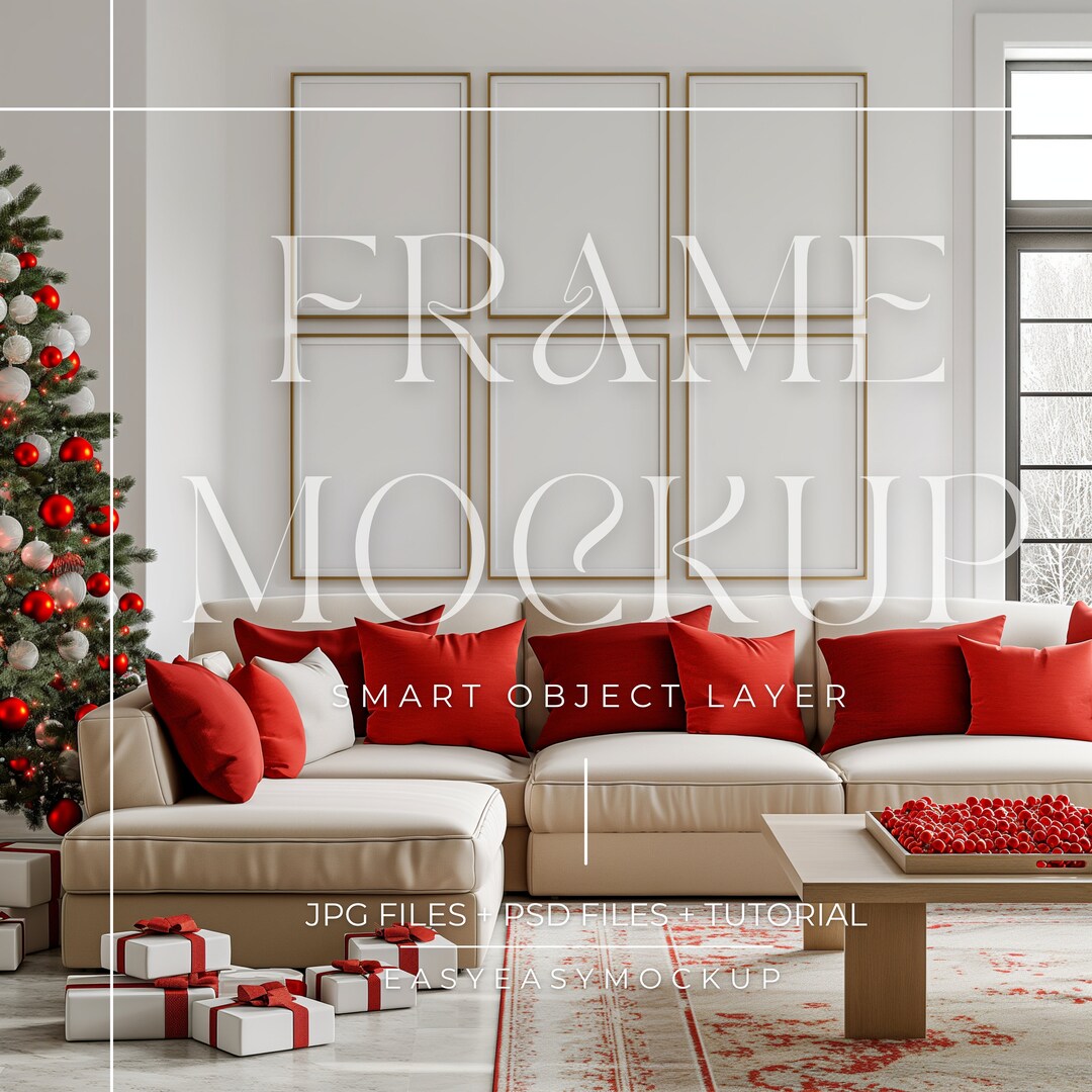 Set of 6 Frames Mockup, Set of Frames Mockup, Gallery Frames Mockup ...