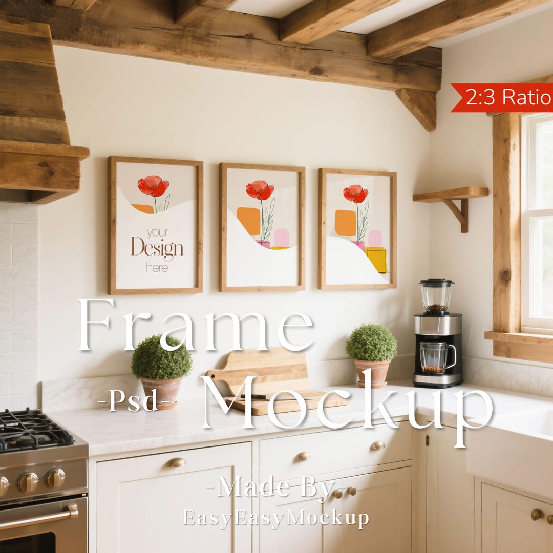 Set of 3 Frames Mockup, Vertical Frame Psd, Photo Frame Mockup, Picture ...