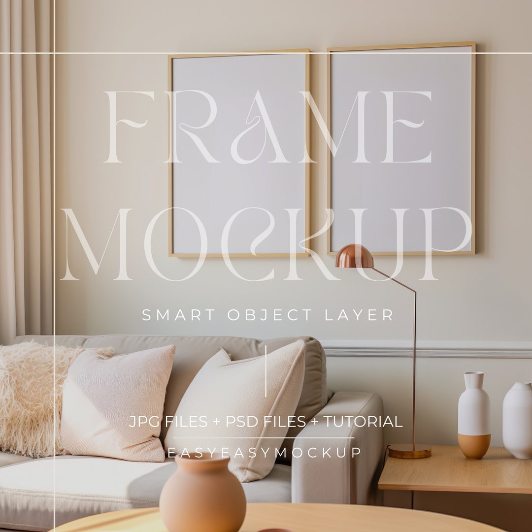 2 Frames Mockup, Vertical Frame Psd, Photo Frame Mockup, Picture Frame ...