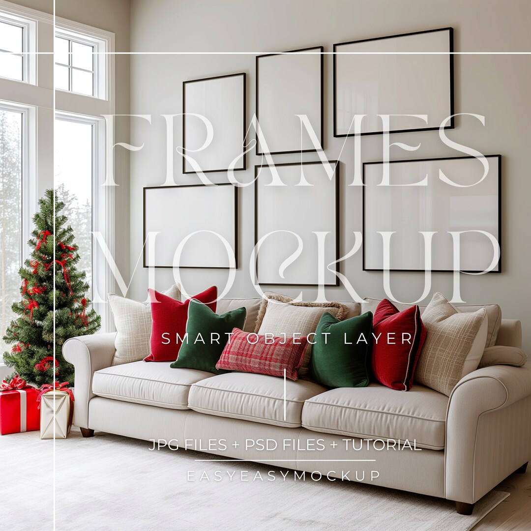 Set of 6 Frames Mockup, Set of Frames Mockup, Gallery Frames Mockup ...