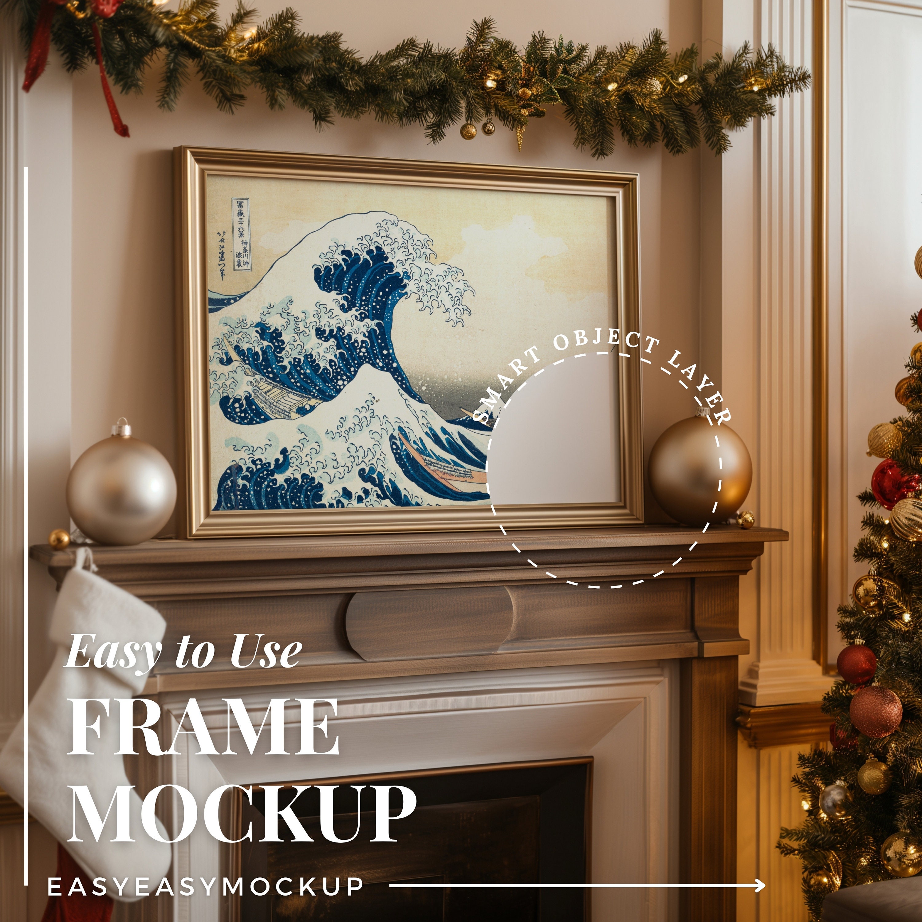 Horizontal Frame Psd, Christmas Frame Mockup Bundle, Landscape Art ...