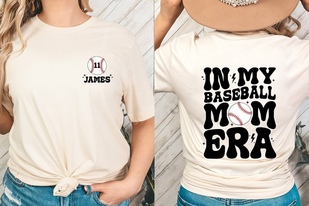 Custom Baseball Mom Shirt, in My Baseball Mom Era Shirt, Game Day Shirt ...