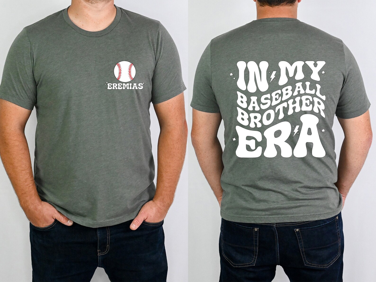 Custom Baseball Brother Shirt, in My Baseball Brother Era Shirt, Game ...