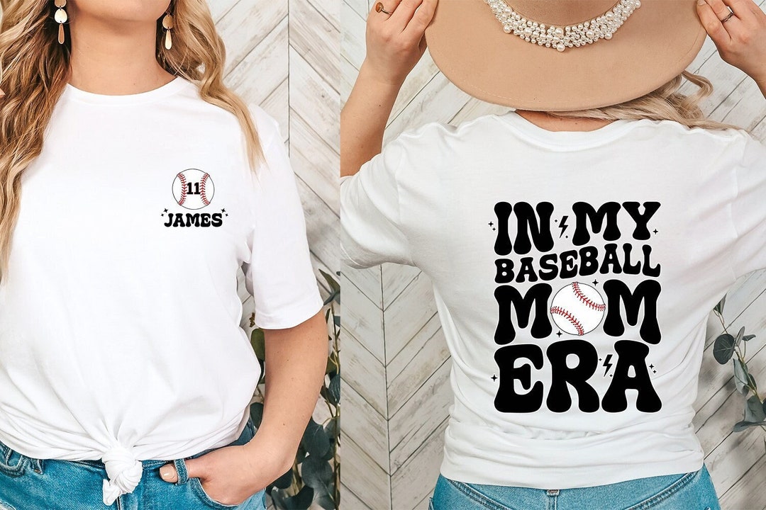 Custom Baseball Mom Shirt, in My Baseball Mom Era Shirt, Game Day Shirt ...