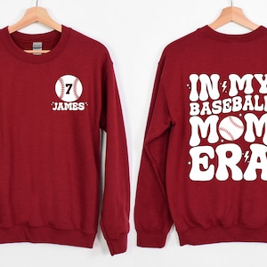 Custom Baseball Mom Sweatshirt, in My Baseball Mom Era Crewneck, Game ...