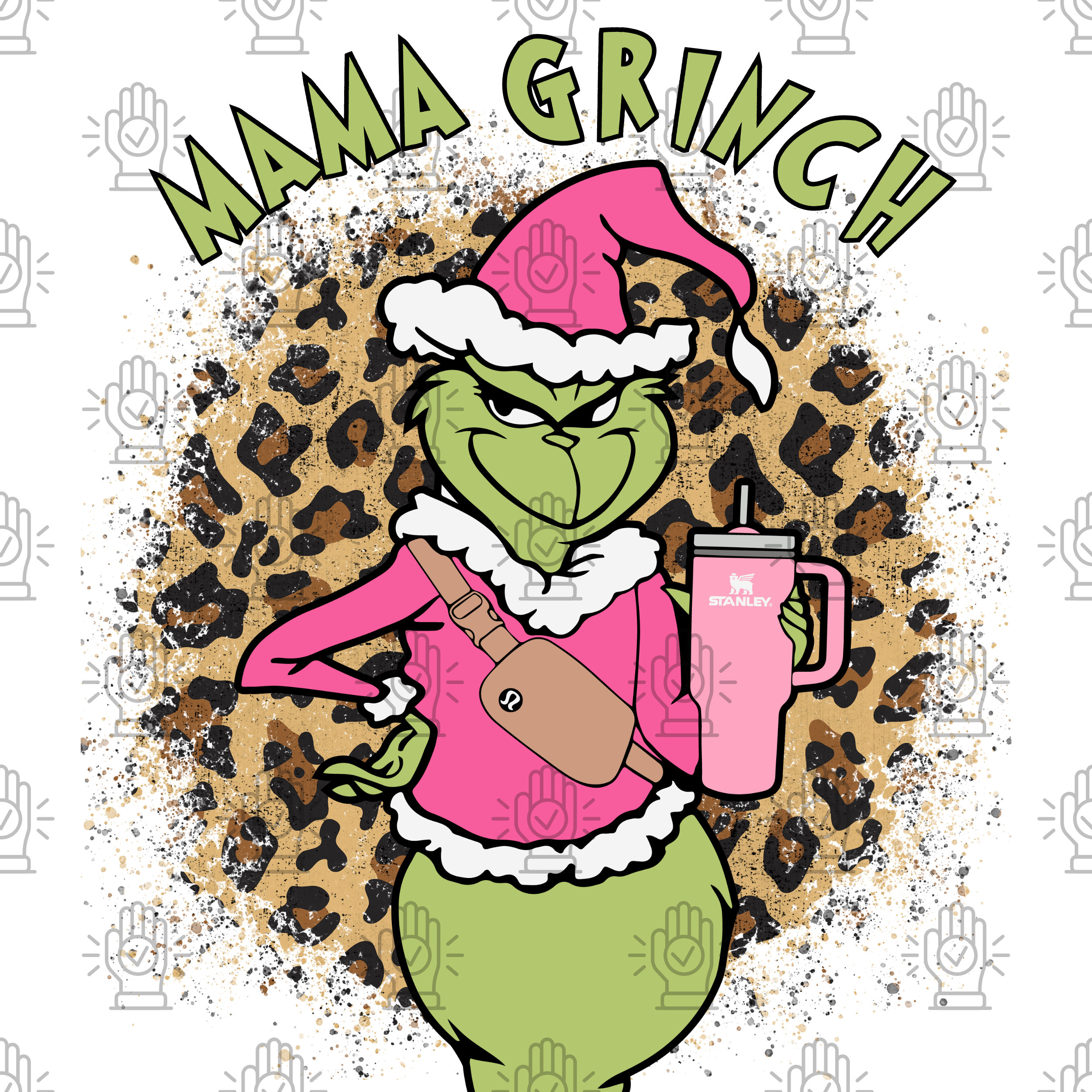 Pink Bougie Mama Grinch Pink PNG Grinch Pink Bougie Preppy Christmas ...