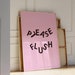 Please Flush Poster, Cute Girly Bathroom Art, Pink Typography Print ...