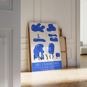 Blue Museum Poster, Cobalt Blue Exhibition Poster, Abstract Modern ...