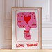 Coquette Love Poster, Hand Drawn Cherry Print, Vibrant Red Bow Print ...
