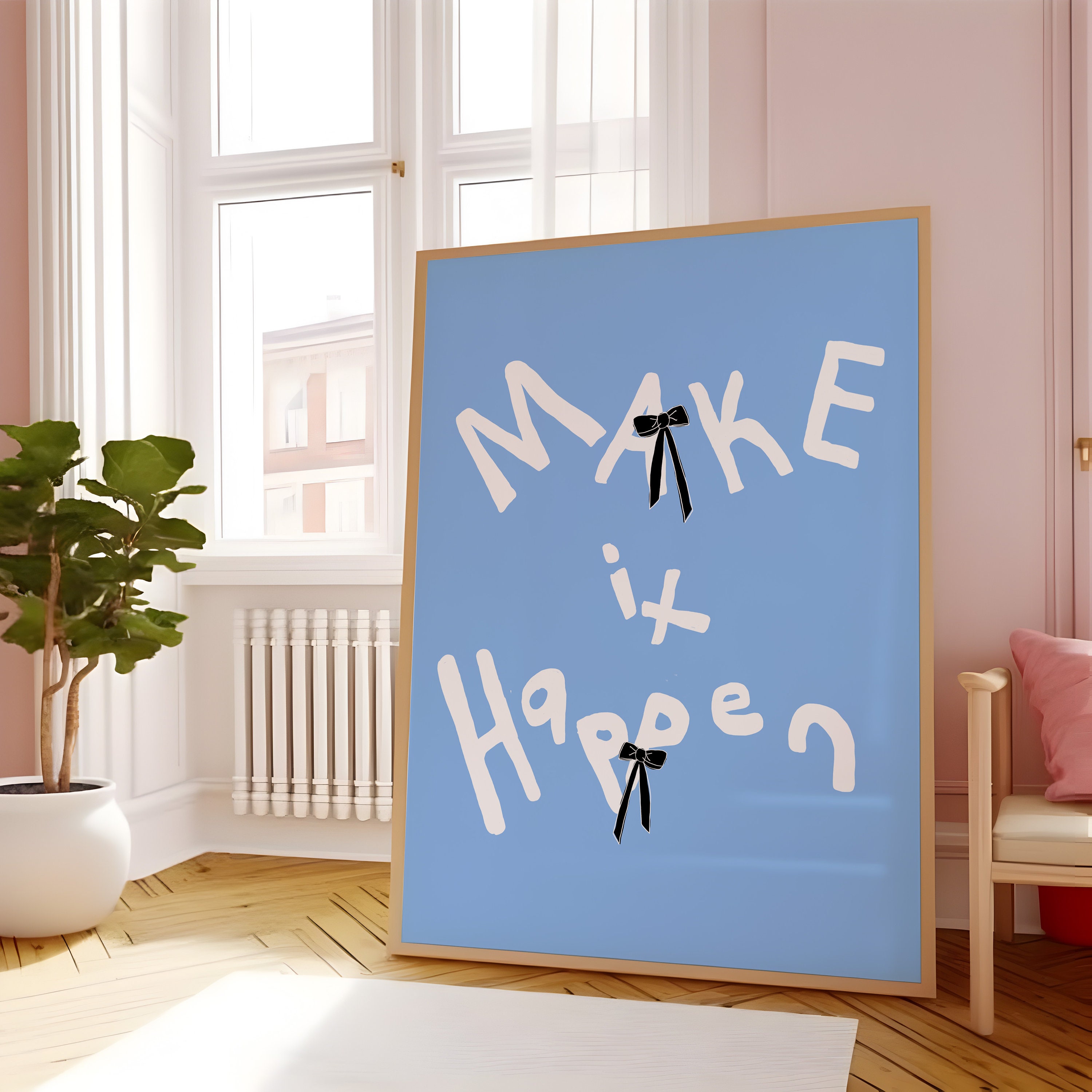 Coquette Inspirational Quote Poster, Cute Bow Inspirational Art, Trendy ...