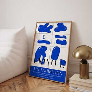 Blue Museum Poster, Cobalt Blue Exhibition Poster, Abstract Modern ...