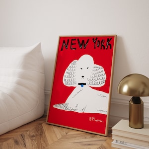 Chic Poodle Poster, Cute Illustrated Magazine Poster, Eclectic Dog ...